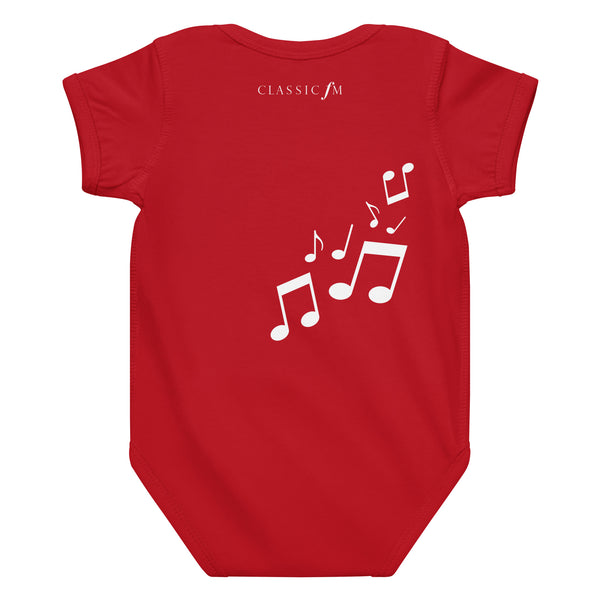 Classic FM "Handel with care" Red Baby Bodysuit - Global Store
