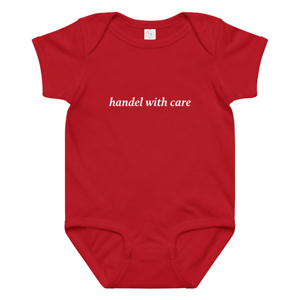 Classic FM "Handel with care" Red Baby Bodysuit - Global Store